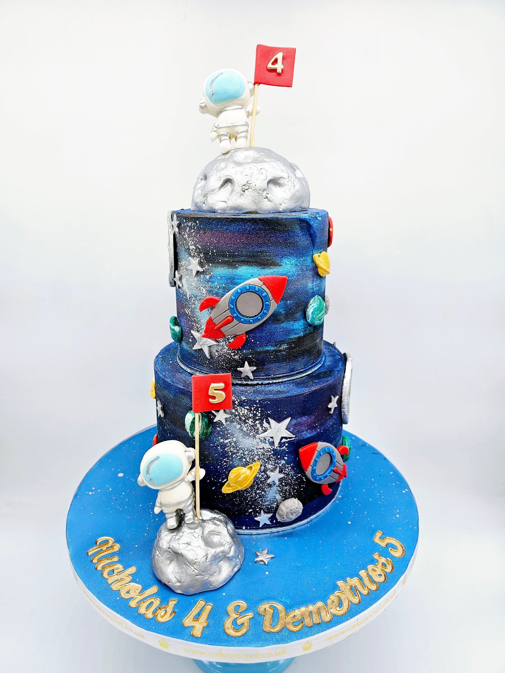 Eggless Outer Space Rocket Birthday Cake – Astronaut Galaxy Theme