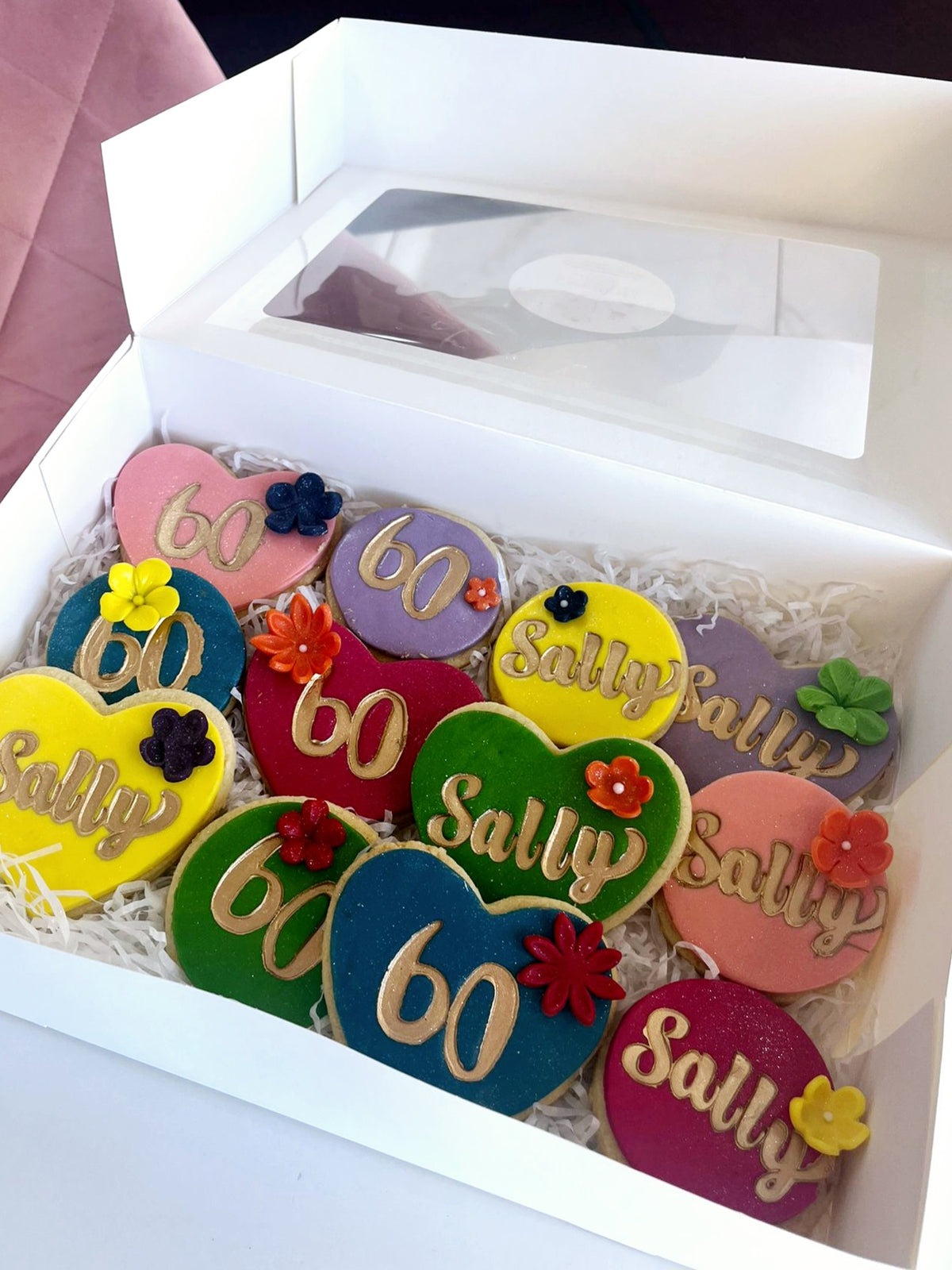 Gilded Celebration Birthday Sugar Cookies with Personalized Gold ...