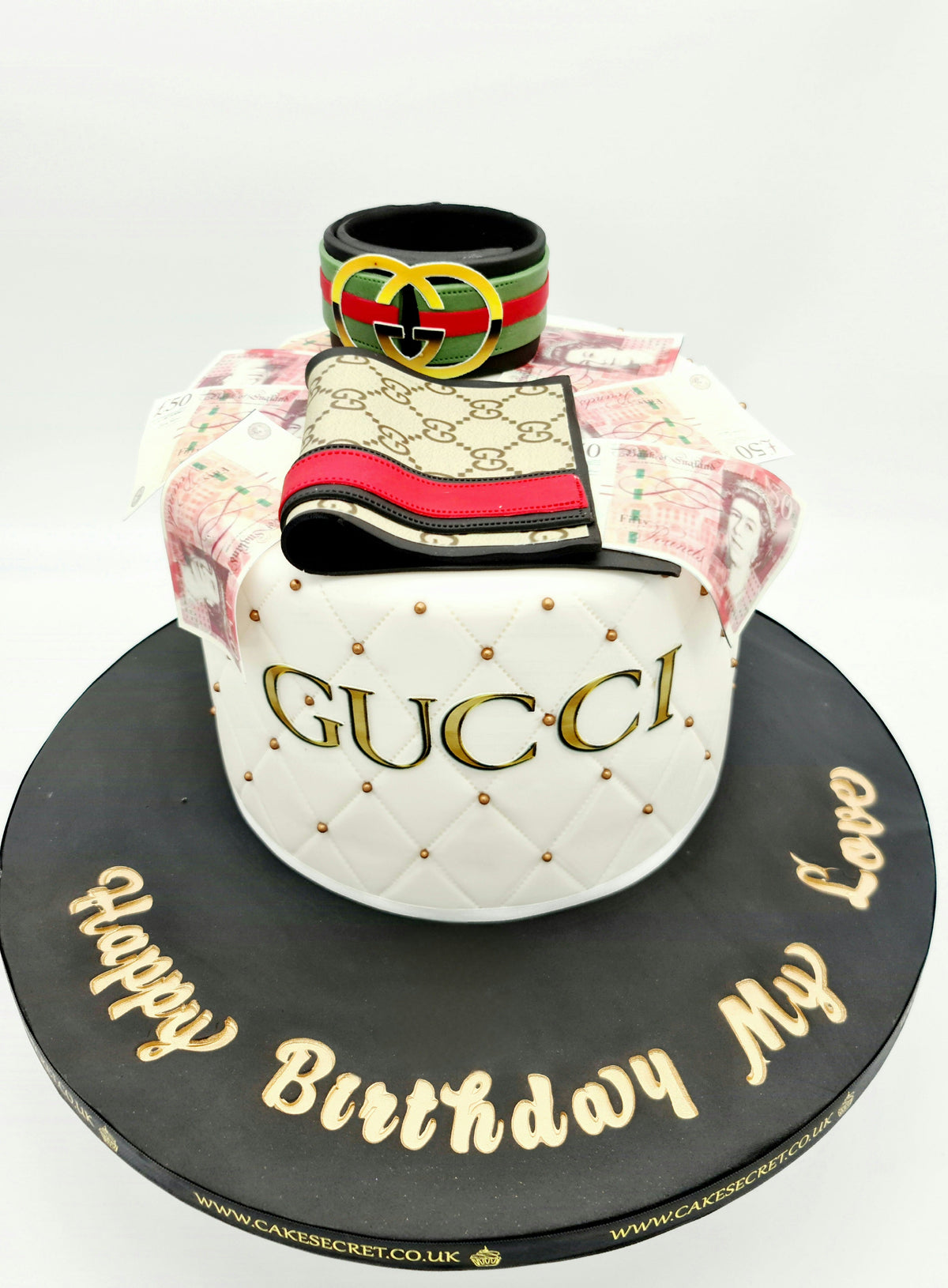Gluten-Free Gucci Glamour Designer Inspired Birthday Cake | Cake Secret