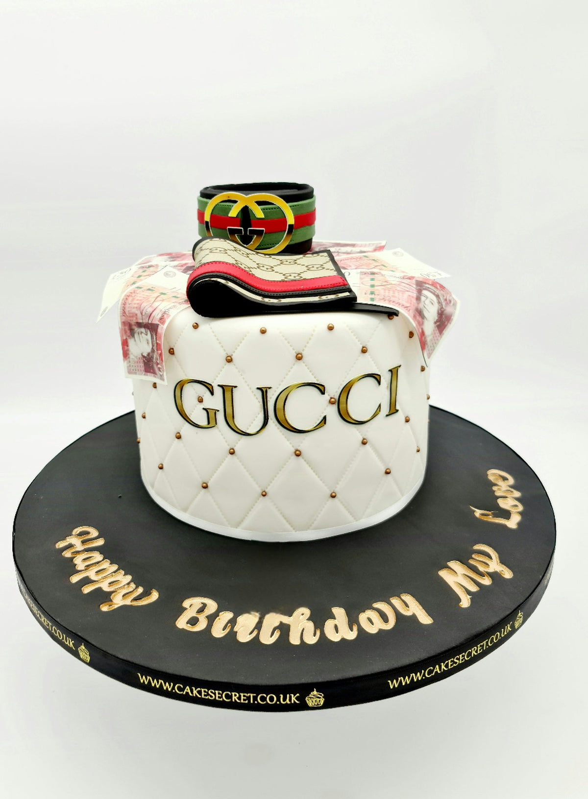 Gluten-Free Gucci Glamour Designer Inspired Birthday Cake | Cake Secret