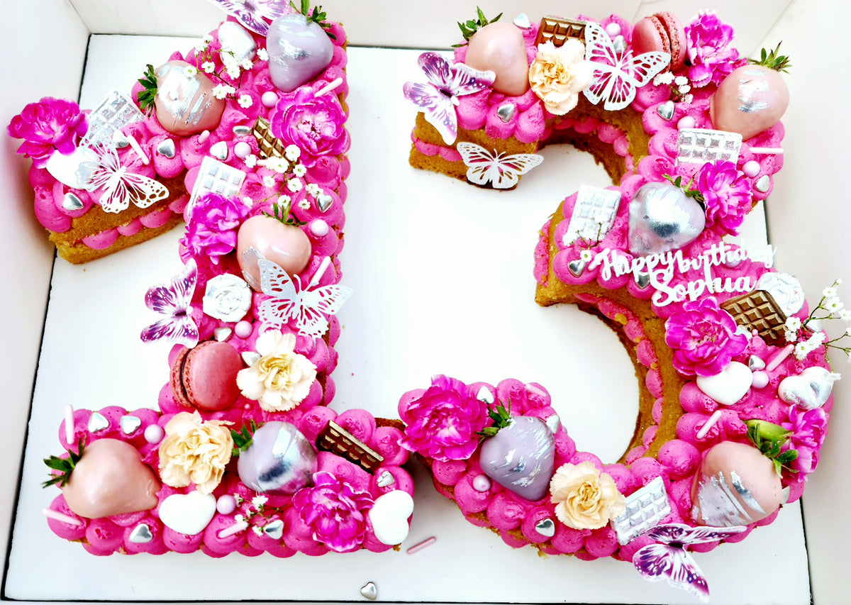 Floral Butterfly Number Cake | Cake Secret
