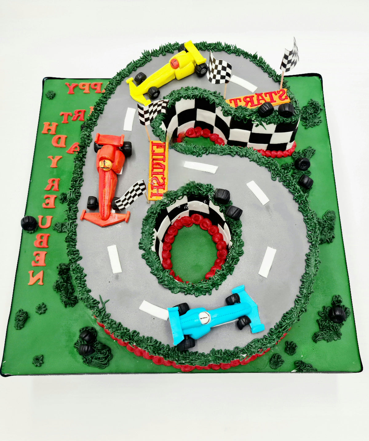 Racing Track Number Cake